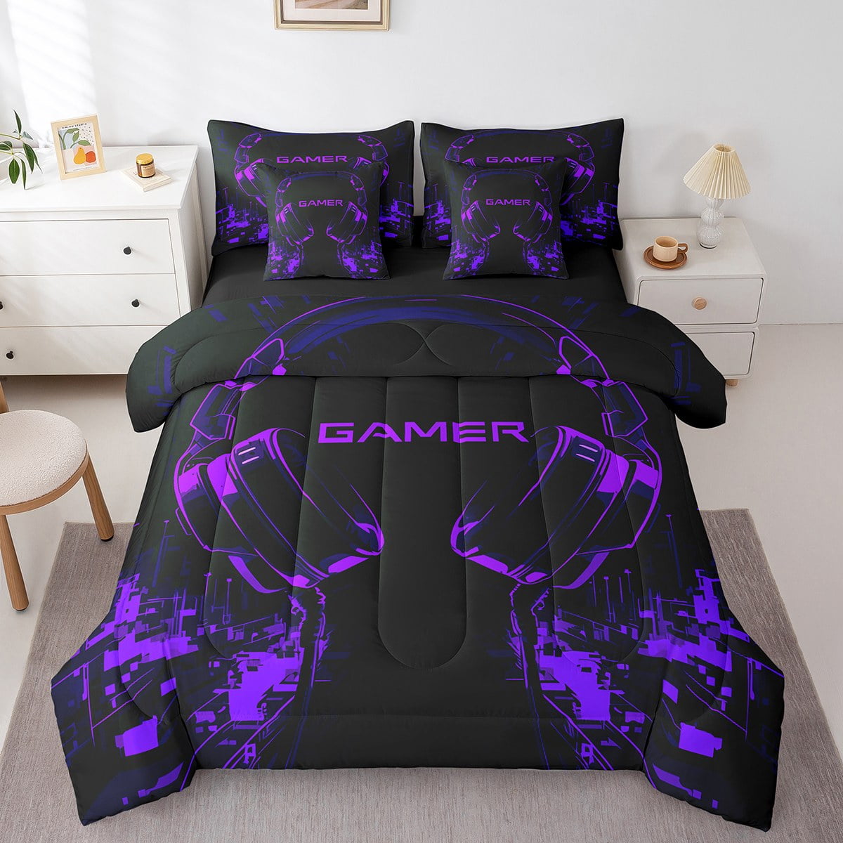 Click here for Erosebridal Teens Gaming Bedding Queen Size  Purpl... prices
