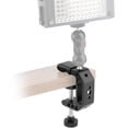 Aluminum C-Clamp with 1/4"-20 & 3/8"-16 Female Socket for Tables Desk ...