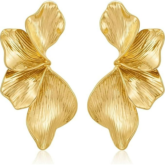 Bohemian Daisy Flower Matte Floral Petal Drop Dangle Earrings Layered Tiered for Women Chic Boho ...