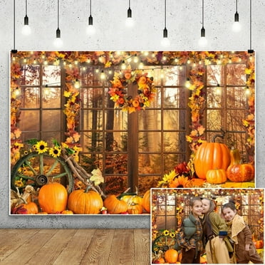 7x5FT Thanksgiving Backdrop Fall Pumpkin Photography Backdrop Autumn ...