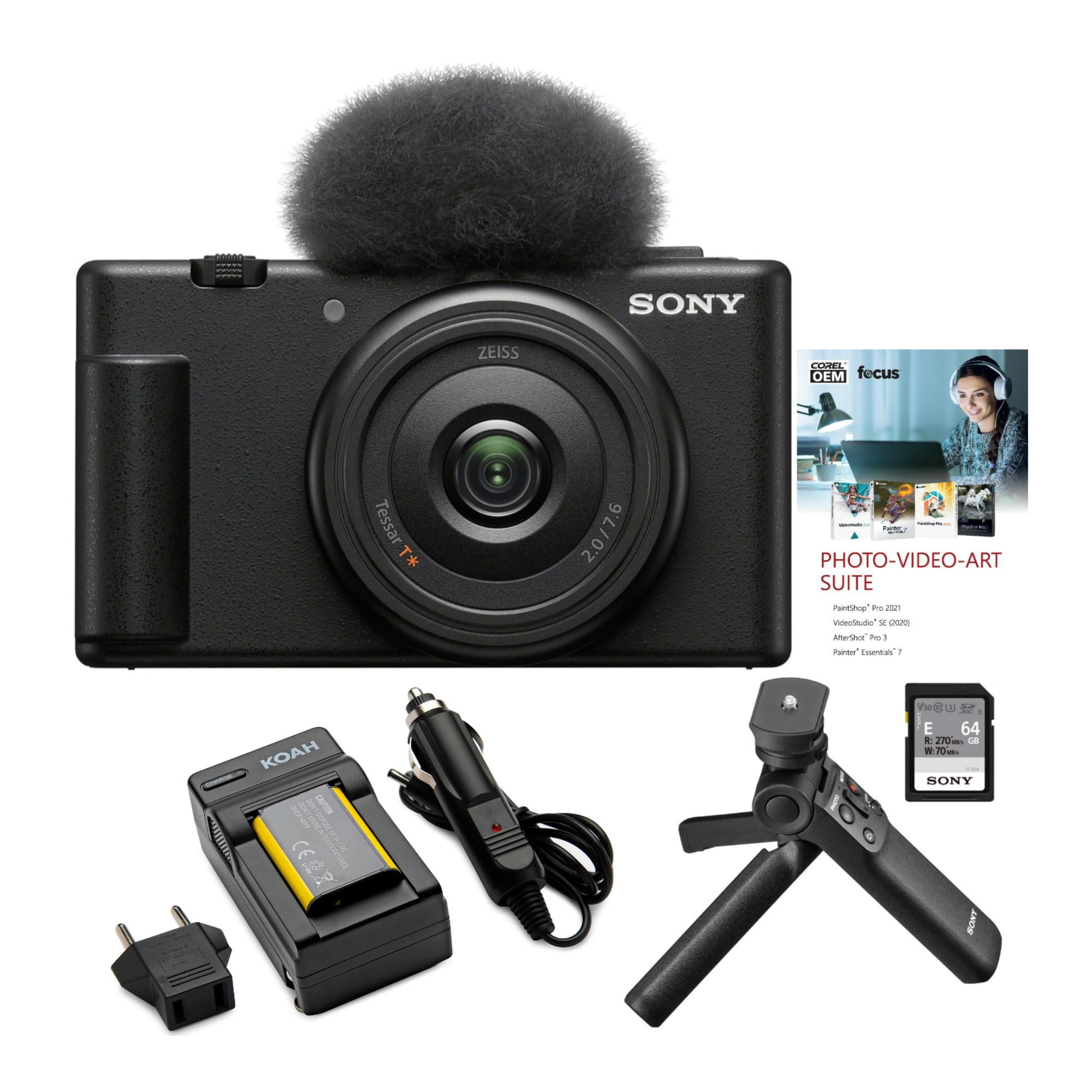 Sony ZV-1F Vlog Camera for Content Creators and Vloggers (Black) Bundle ...