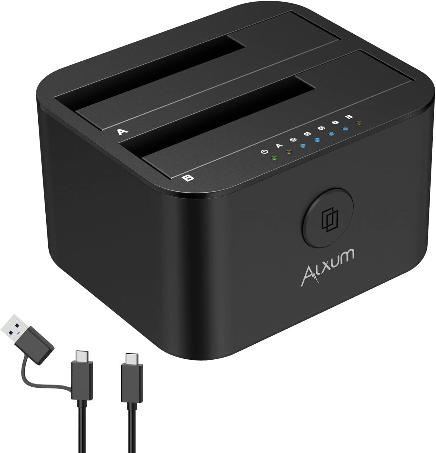 Alxum Hard Drive Docking Station, Two Bay Type C USB 3.0 to SATA Hard ...