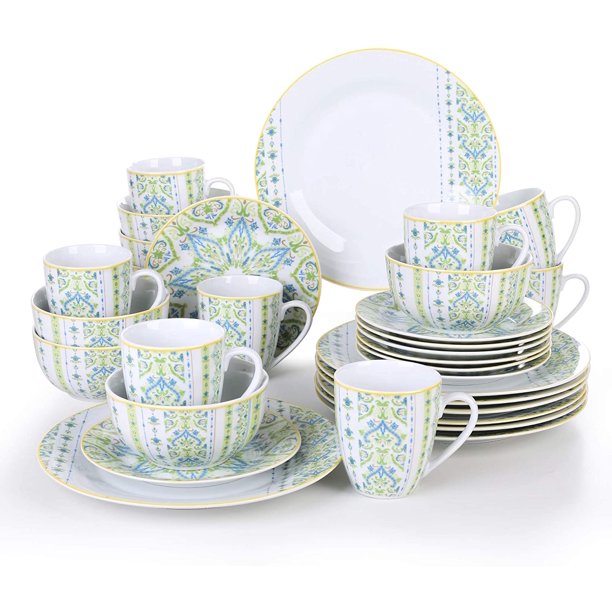 VEWEET Dinnerware Sets, Porcelain Dinner Set for 8, 32-Piece Colourful ... VEWEET Dinnerware Sets, Porcelain Dinner Set for 8, 32-Piece Colourful ...