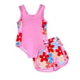 Girls Bright Floral Print Swimwear One Piece Tankini with Colorful ...