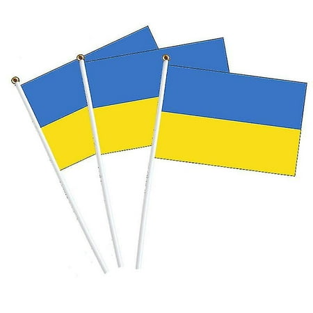 Ukraine Flag Ukrainian Hand Held Small Mini Stick Flags (20 Pack ...
