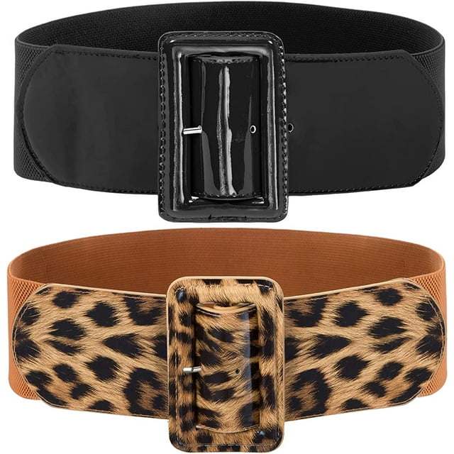 HANRU Women's Stretchy Belt 1950s 3 Inch Wide Elastic Belts - Walmart.com