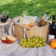Picnic Basket Set for 4 – Wicker Insulated Basket with Folding Wine ...
