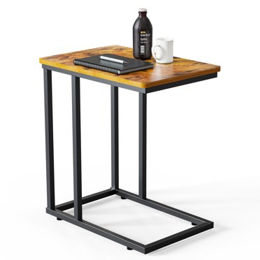 Mainstays C-Shape Metal End Table, Canyon Walnut Finish - Walmart.com