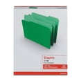 Staples Colored Top-Tab File Folders, 1/3-Cut Tabs, Green, Letter Size ...