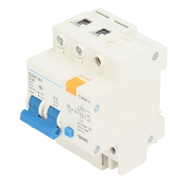 C16 16A Miniature Circuit Breaker, DIN Rail Mounting Isolator 400V 30mA ...