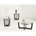GTU Furniture 3-Piece Elegant Glass Top Coffee and Side Table Set ...