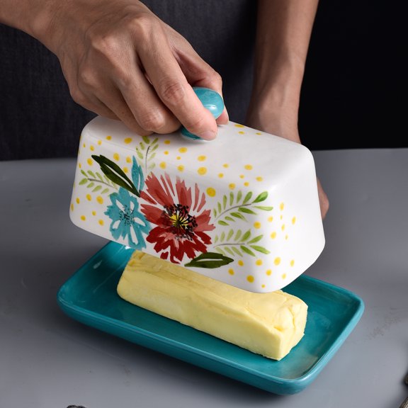SWEEJAR Ceramics Butter Dish with Lid, Butter Keeper Container, East ...