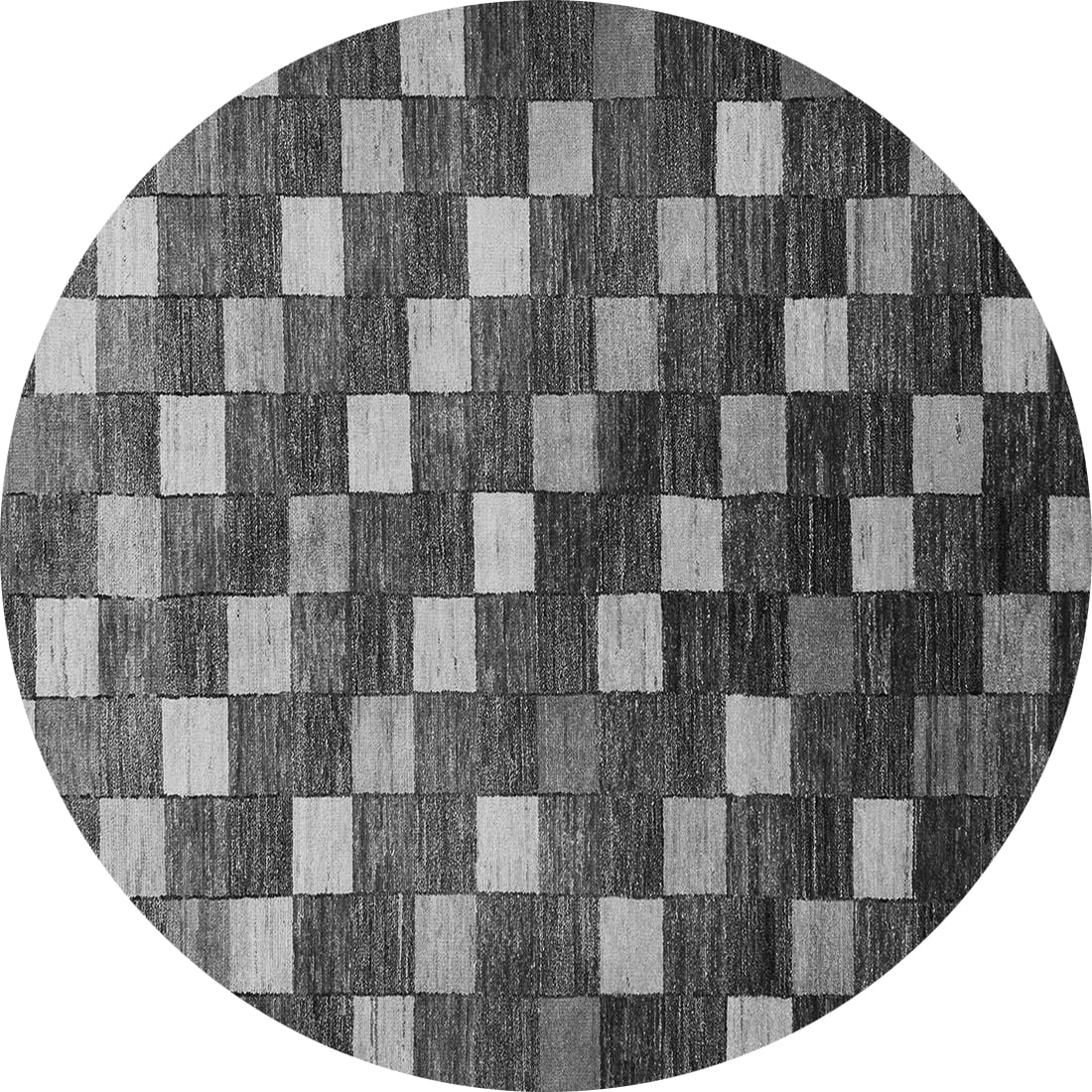 Ahgly Company Indoor Round Checkered Gray Modern Area Rugs, 6' Round ...