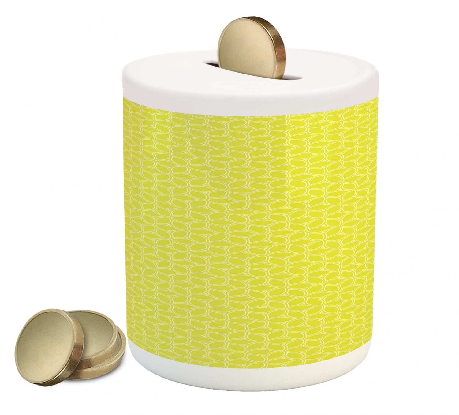 Geometric Piggy Bank, Abstract Flower Silhouettes with Hand Drawn ...