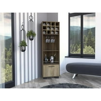 Depot E-Shop Giza Corner Bar Cabinet, Macadamia - Walmart.com