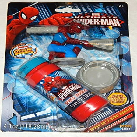 Marvel Ultimate Spiderman Dip N Blow Bubble with Spiderman Bubble Wand ...