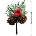 20 Pcs Snow Covered Pine Needles Branches with Red Berry Stems Mini ...