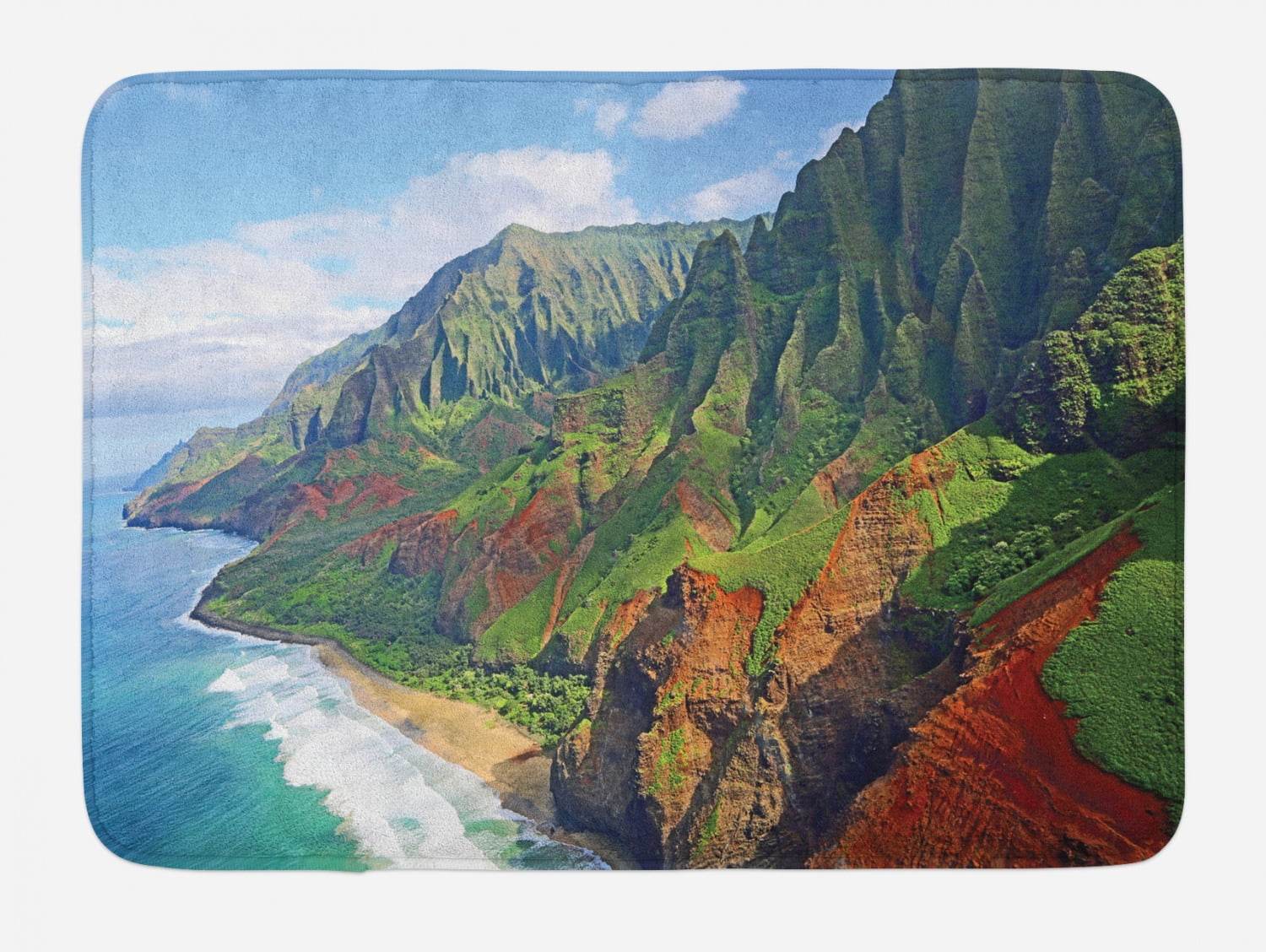Hawaiian Bath Mat, Na Pali Coast Kauai Hawaii Seashore Greenery ...