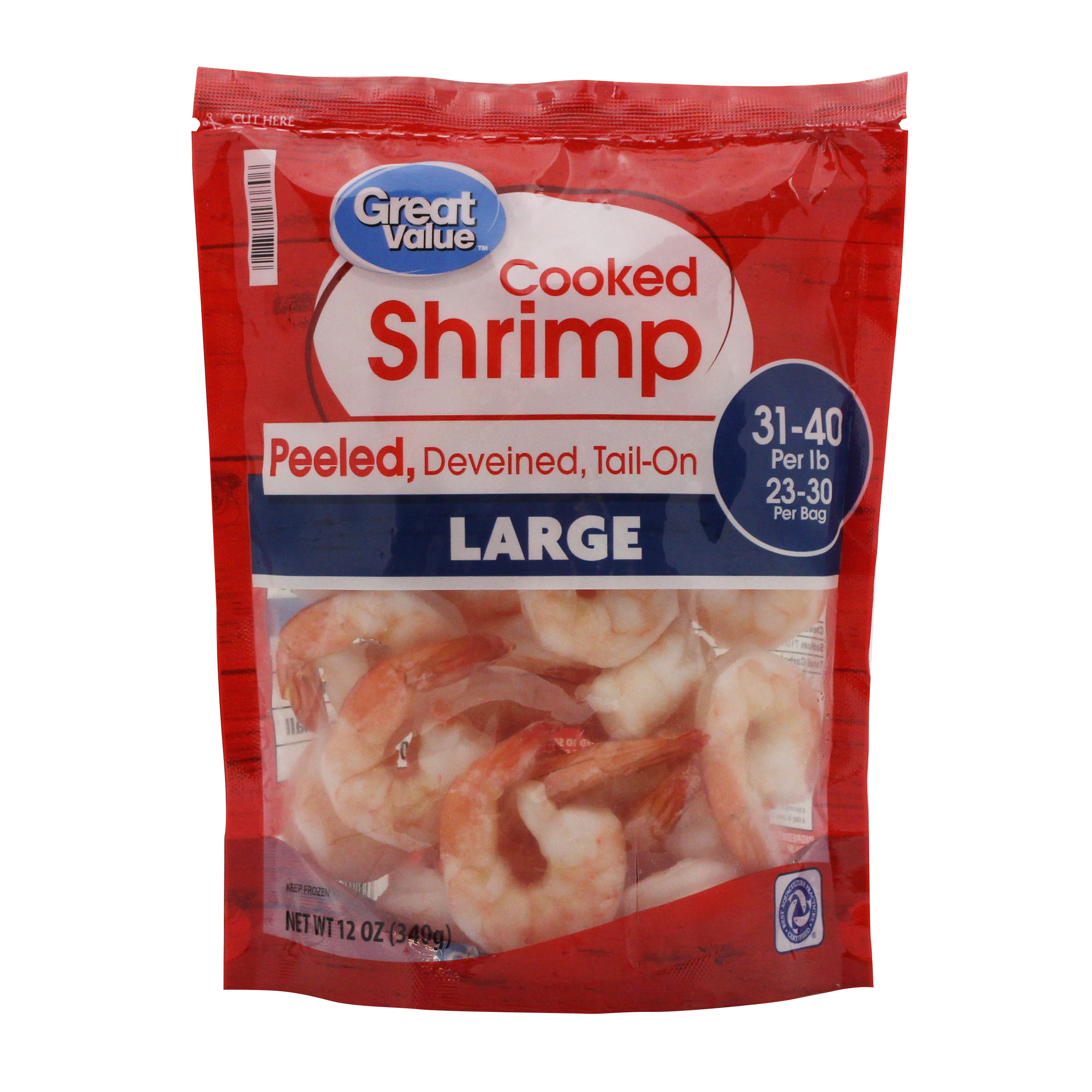 Frozen Cooked Large Peeled Deveined Tail On Shrimp 12 Oz Walmart