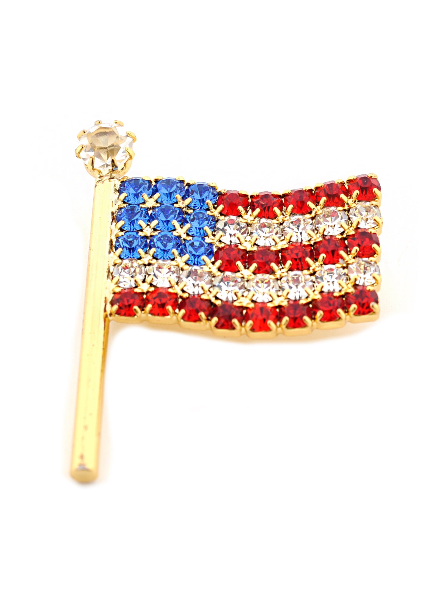 USA Flag Pin Gold Small Wavy American Flag Pin - Walmart.com
