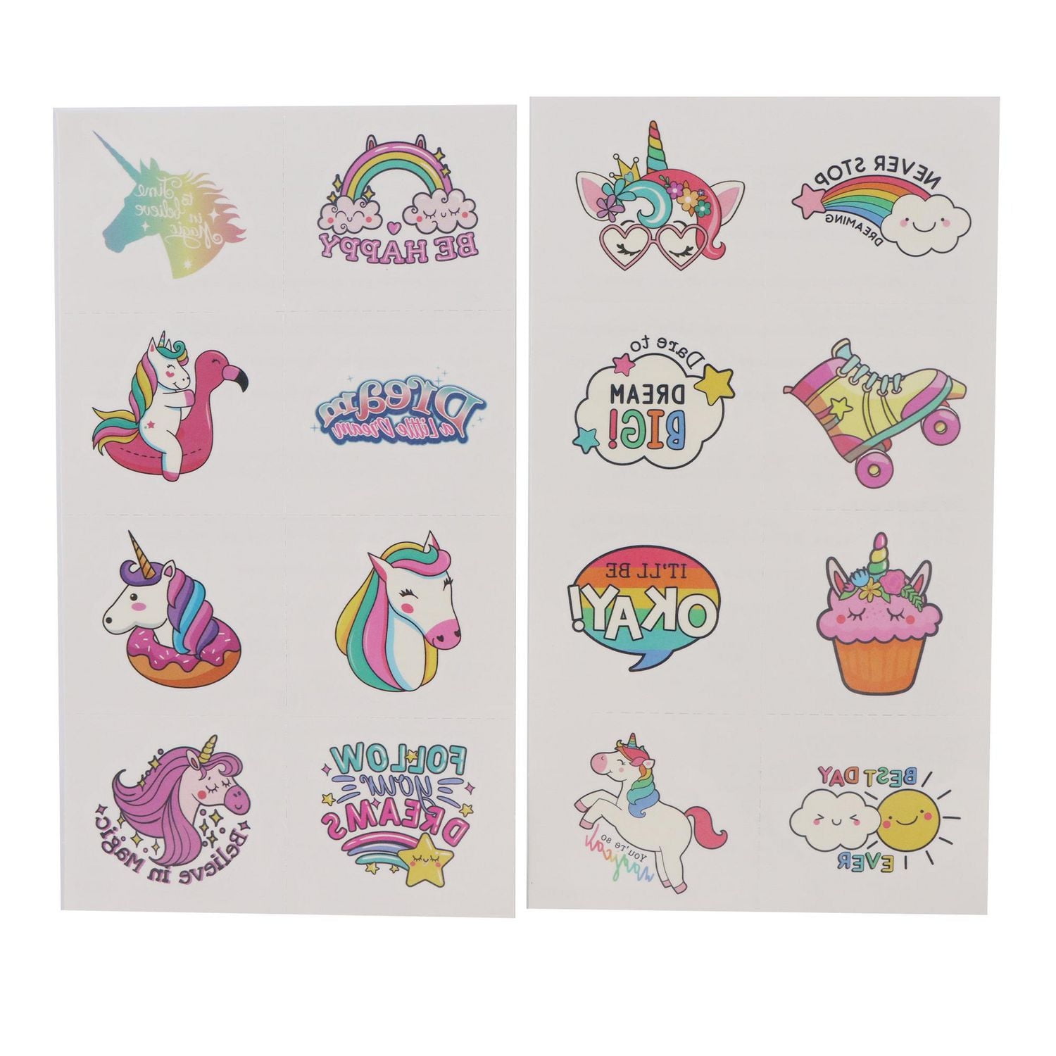 Click here for Way To Celebrate! Unicorn Tattoo Stickers prices