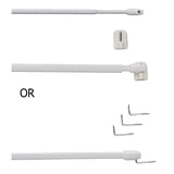 Evideco Small Flat Cafe Curtain Rod Set of 2 Adjustable White 12"-16 ...