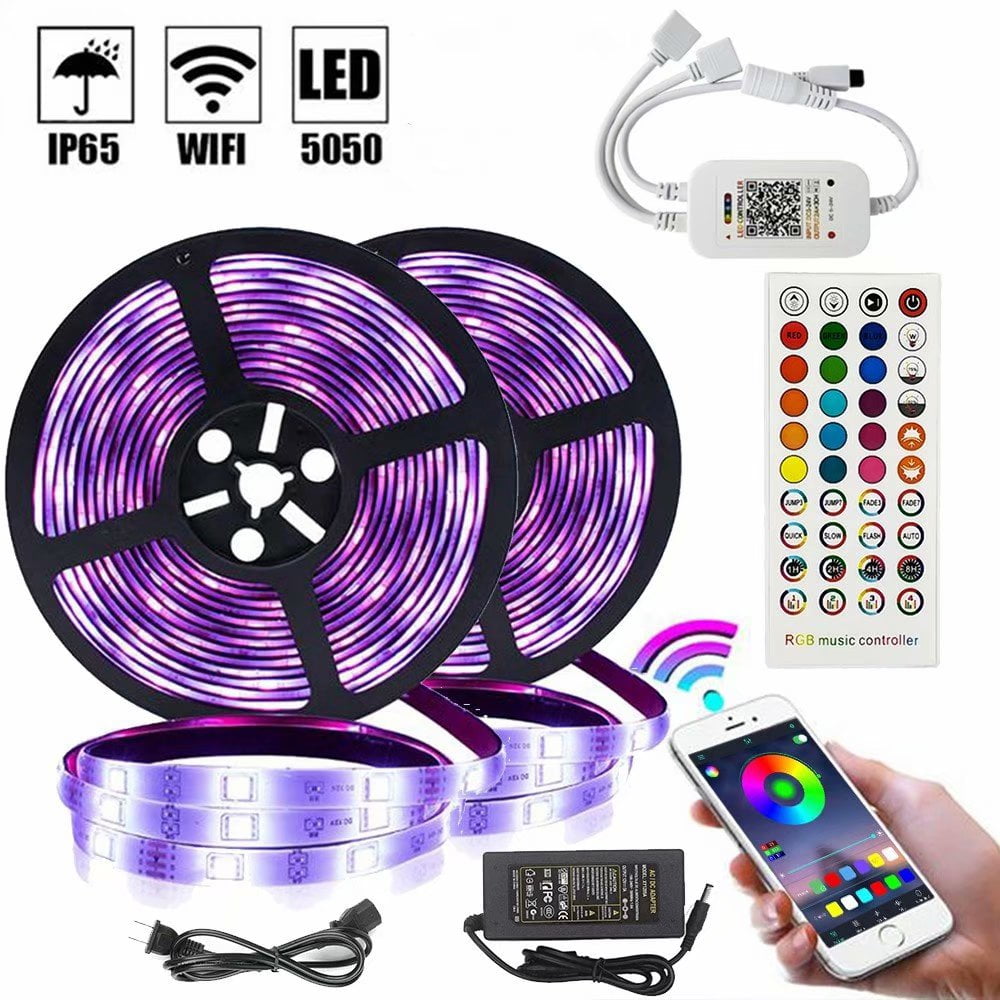 Led Lights, 32.8ft RGB Led Strip Lights for Bedroom Color Changing Room ...