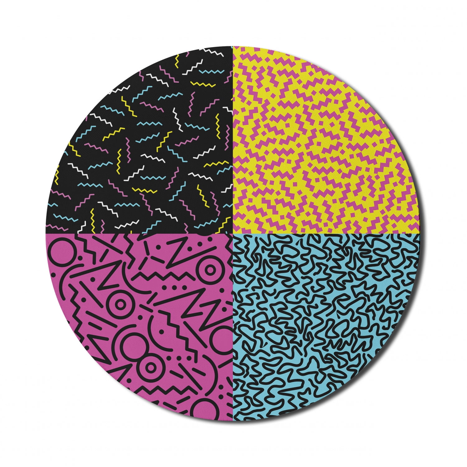 Indie Mouse Pad for Computers, Vintage Eighties Fashion Style Patterns ...