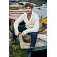 SAOL 100% Merino Wool Double Breasted Shawl Irish Cardigan Sweater Men ...