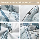 Lanco Blue Comforter Set Queen Size, 15 Piece Terry Embroidery All ...