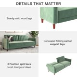 DHP Pin Tufted Transitional Futon, Light Green Velvet - Walmart.com