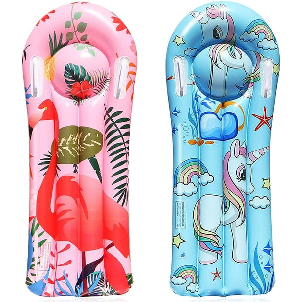 2 Pack Inflatable Flamingo Unicorn Boogie Boards Raft Pool Floats for ...
