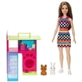 Mattel - Barbie & Puppy Pets Toy Set with Playhouse (Brunette in ...