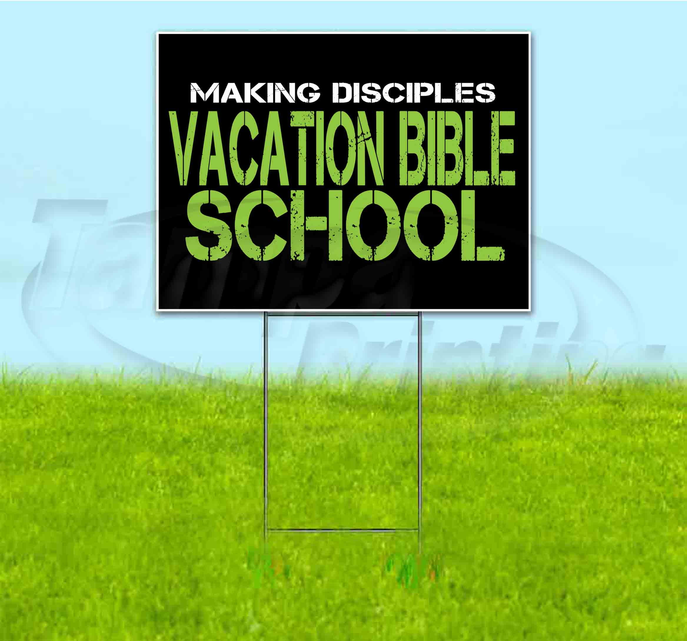 Vacation Bible School (18" x 24") Yard Sign, Includes Metal Step Stake ...