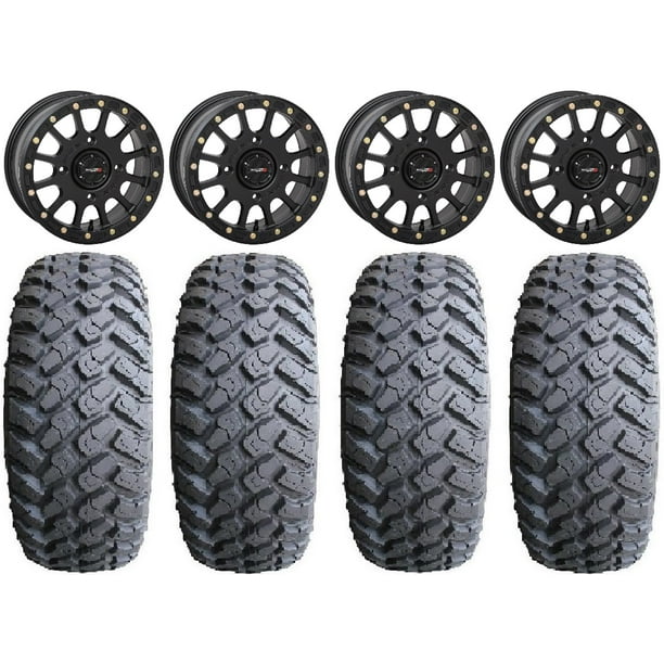 System 3 SB-5 Black 14" Wheels 30" MotoHammer Tires Sportsman RZR ...