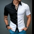 RUTAYY Men's Shirts Contrast Color Short Sleeve Casual Summer Button ...