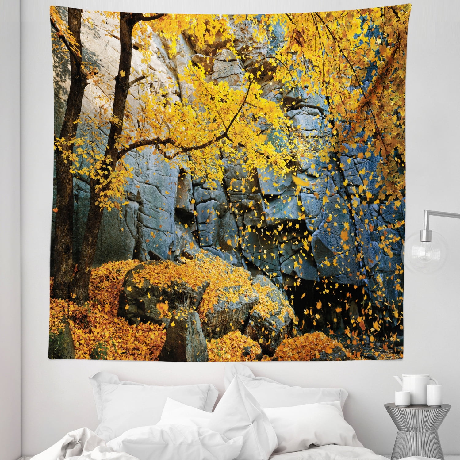 Tree Tapestry, Canadian Maple Trees Falling Leaves down Surrounded by ...