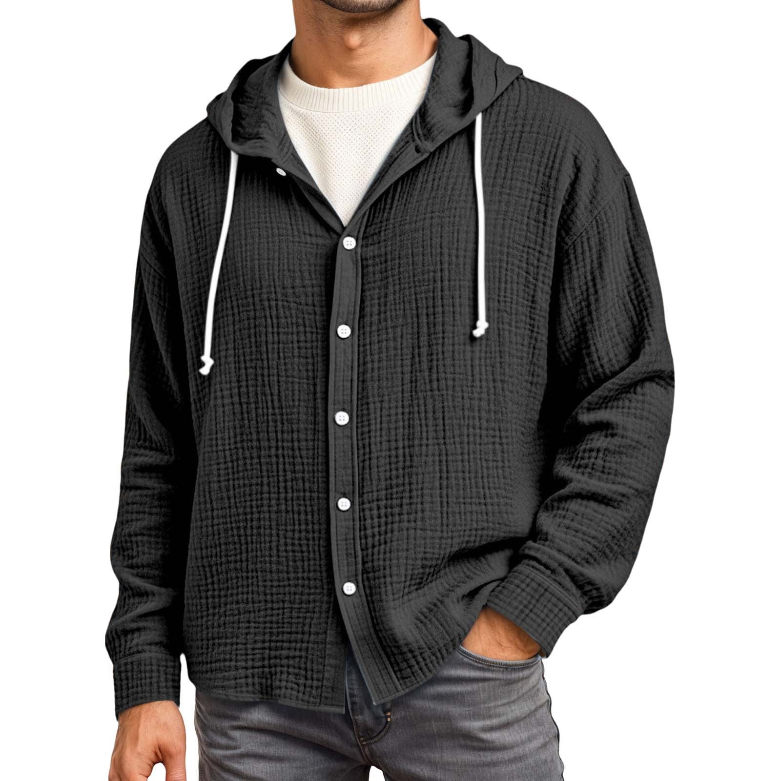 Click here for Chenmuxiuu Mens Hooded Shirt Jacket For Everyday C... prices