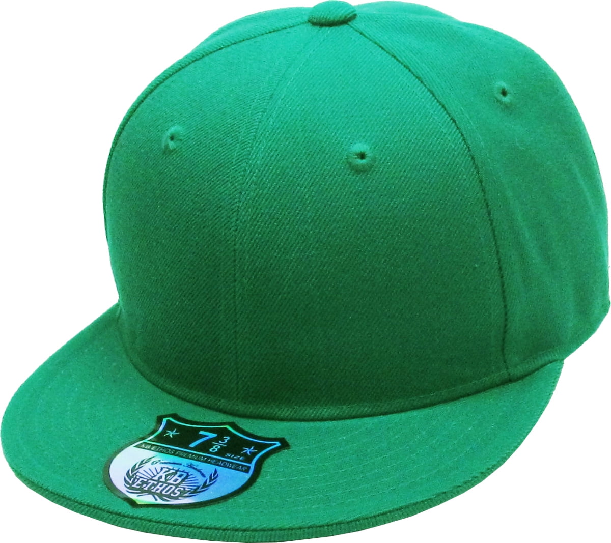 Solid Flat Brim Bill Fitted Baseball Cap - Walmart.com