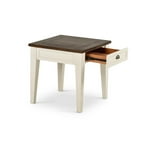 Cayla Farmhouse-Inspired 1 Drawer End Table in Dark Oak and White for ...