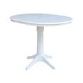 36" Round Counter Height Table with 12" Leaf - White - Walmart.com