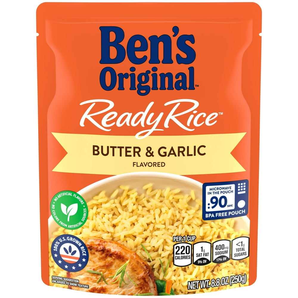 Ben's Original™ Ready Rice™, Butter & Garlic, 8.8 oz. pouch - Walmart ...