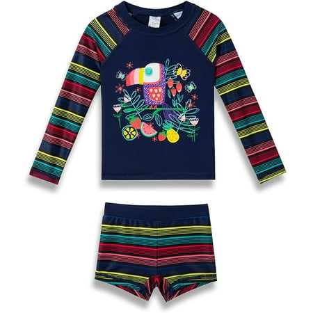 Girls' Rash Guard Set Long Sleeve UPF 50+ Sun Protection Two-Piece ...