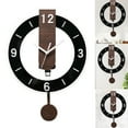 NANMELX Quiet Wall Hanging Clock with Pendulum Arabic Number for Home ...