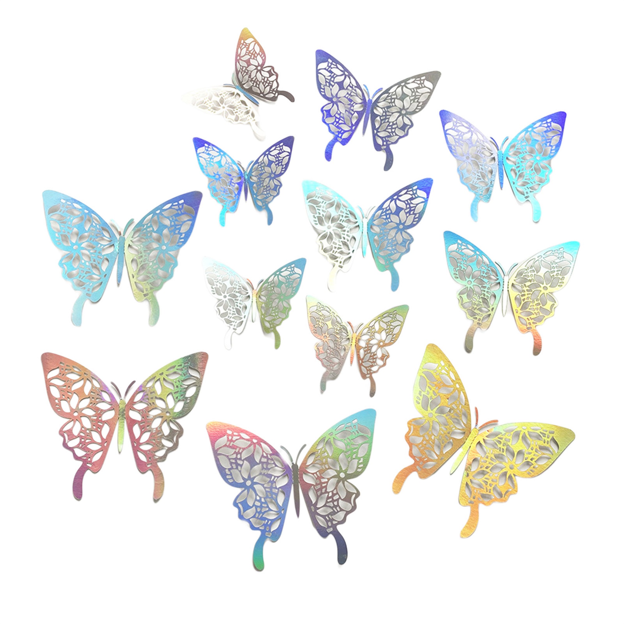 sdghg Hollow Butterfly Stickers 12 Pcs Pack, Art Decal Wall Home Pin 3D ...