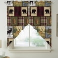 Boho Bear Deer Swag Curtain Valance for Window 2 Panels Rustic Cabin ...