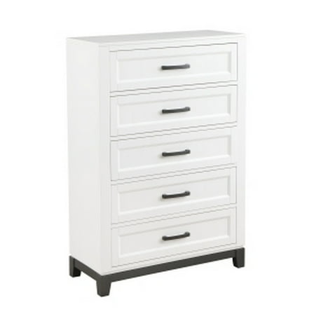Benjara Zea 50 Inch Wood Tall Dresser Chest, 5 Drawers with Black Metal ...