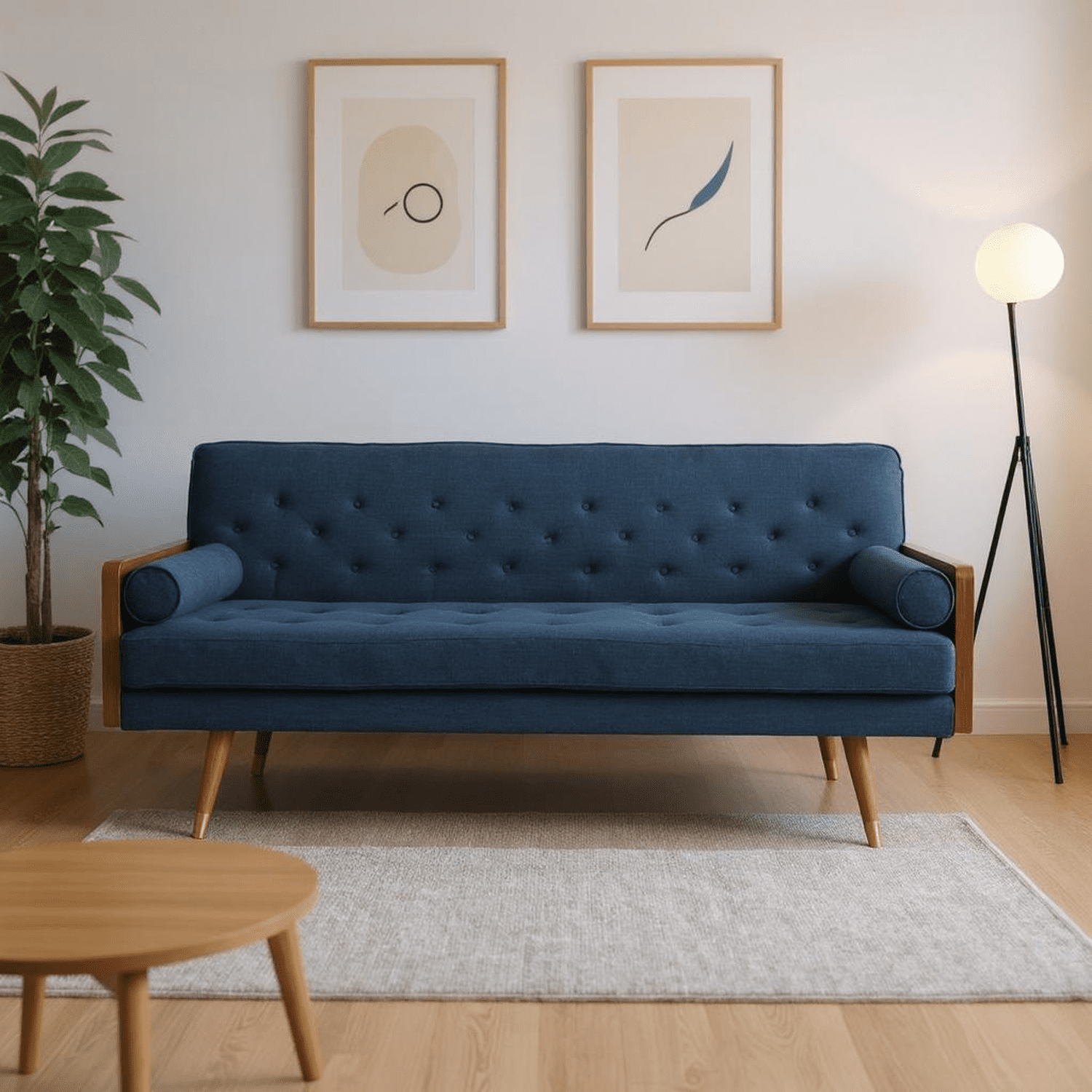 Click here for Homy Casa Mid-Century Modern Tufted Fabric Sofas C... prices