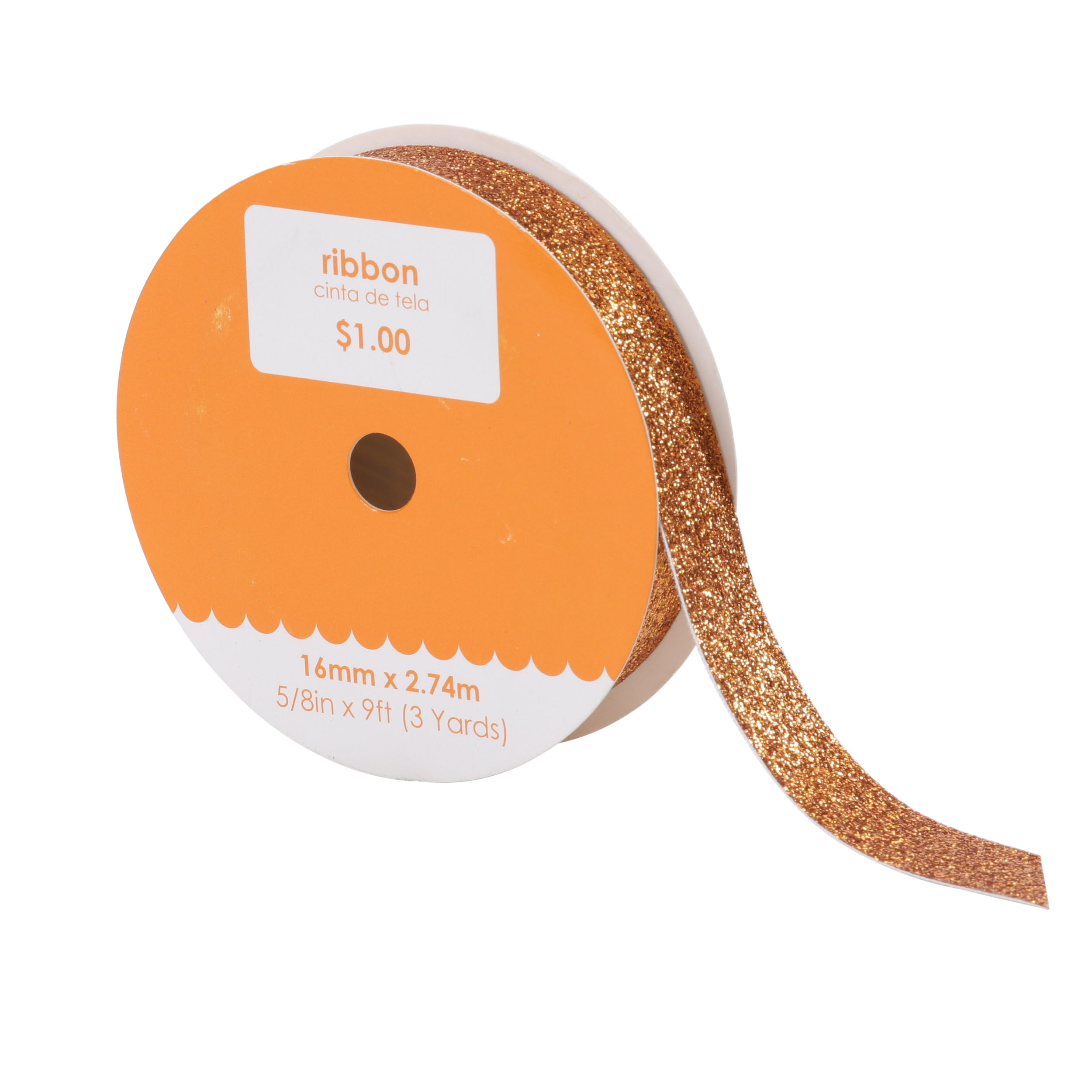 Orange Glitter Ribbon, 1 Each - Walmart.com
