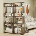 6 Tier Geometric Bookshelf, S Shaped Bookshelf with Anti-toppling Kits ...